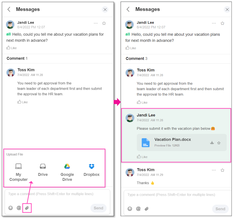 [JANDI UPDATE] Attach File & Like & Star for Comments / UI Improvements ...